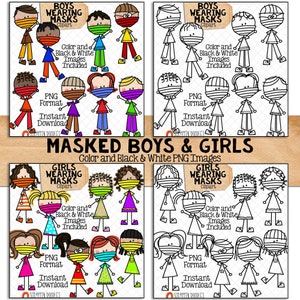 Doodle Kids Clipart Bundle 2 - Doodle Boy and Girl Bundle 2 - Christmas ...