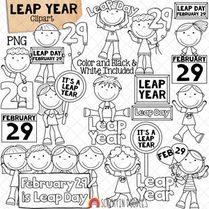 Leap Year Clip Art - Leap Day Kids Clipart - February 29th PNG ...