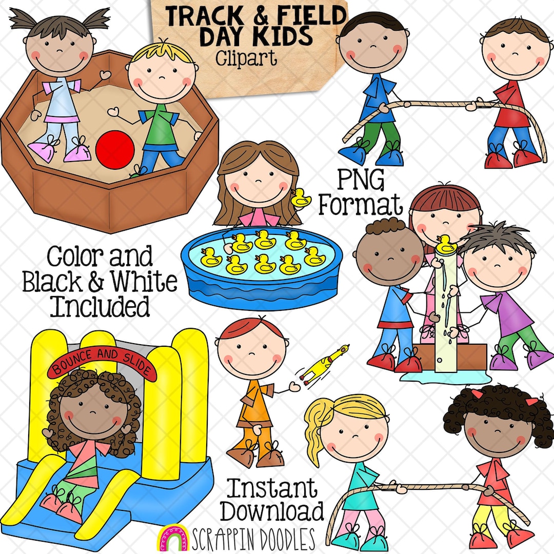 Field Day Clipart 4 -track and Field Kids - School Tabloid Day - Gaga ...