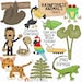 Jungle Alphabet Clipart Safari Clip Art Digital Letters Jungle Animals ...