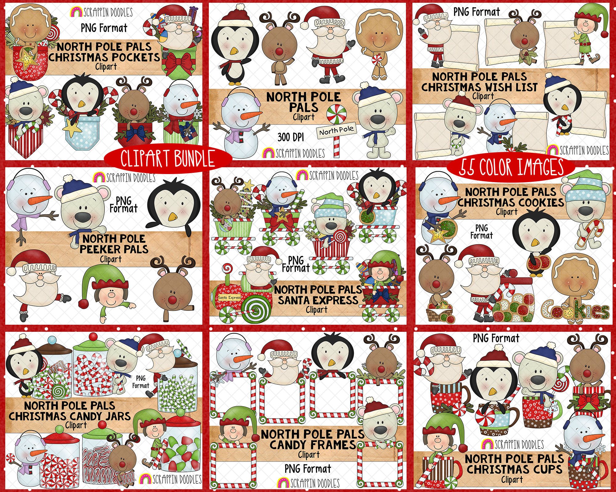 North Pole Pals Clipart BUNDLE Christmas Clipart Bundle - Etsy