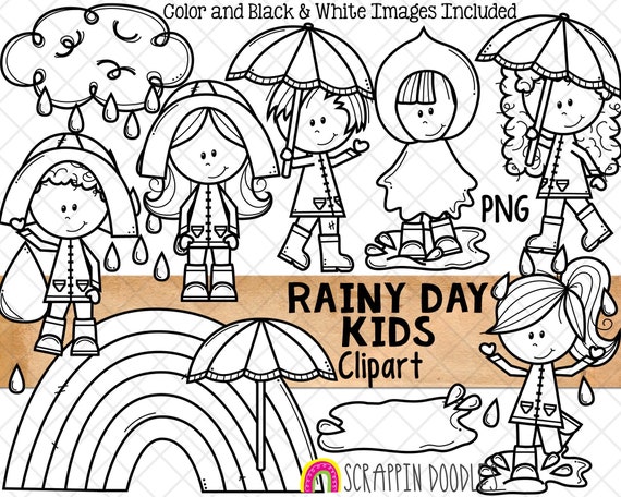 Rainy Day Clip Art Black And White