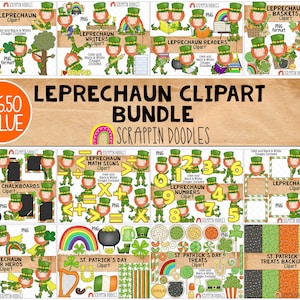 Leprechaun Clip Art Bundle - St Patrick's Day School Leprechauns - Pot ...