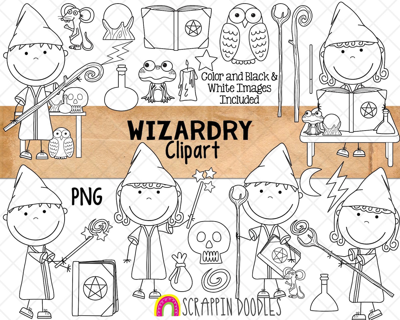 Wizardry Clipart Wizards Sorcerer Magic Spells Commercial Use PNG ...