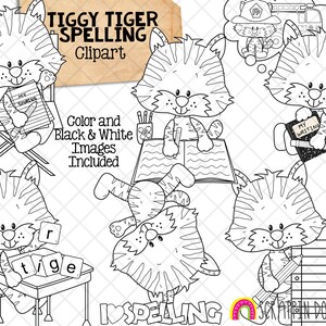 Tiger Clipart - Spelling Tigers - Baby Tiger Cub - Jungle Cat - Animals ...