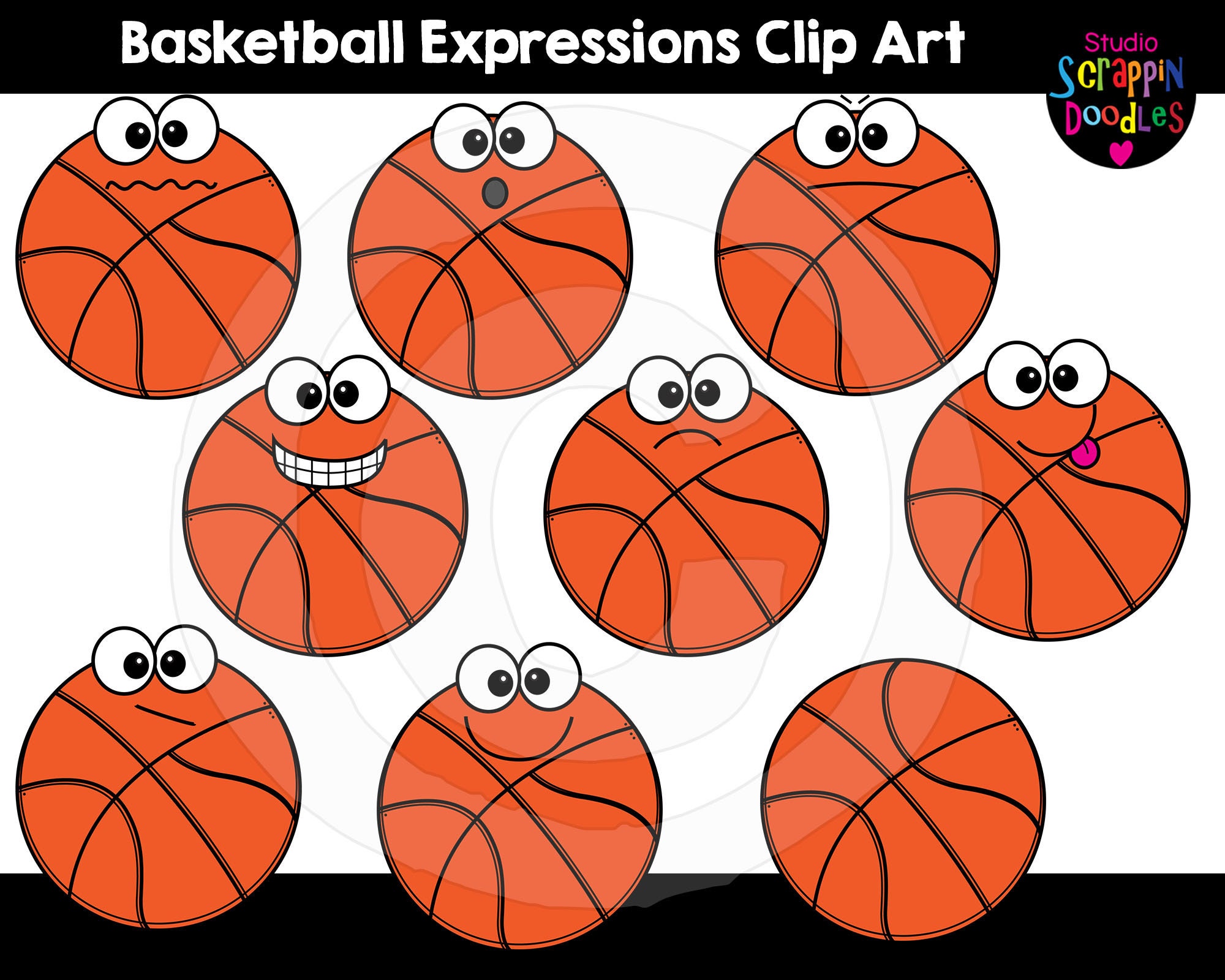 Sports Ball Expressions Clip Art Bundle Soccer Ball - Etsy