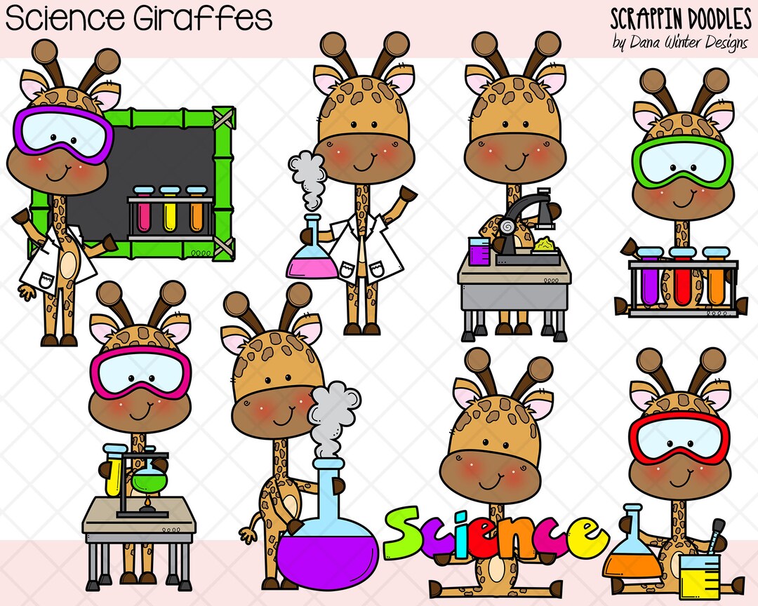 Science Giraffes Clip Art - Cute Commercial Use Giraffe Clipart ...