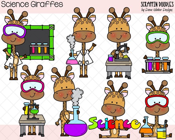 Science Giraffes Clip Art Cute Commercial Use Giraffe - Etsy