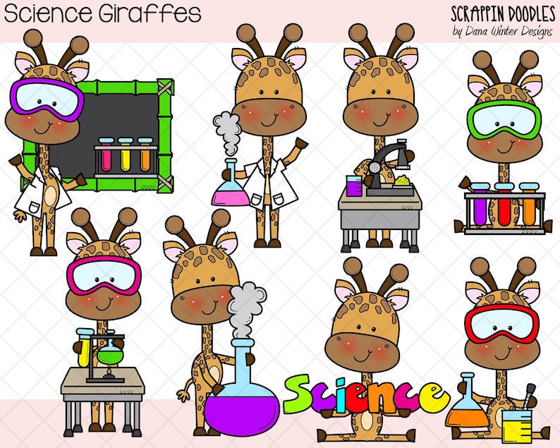 Science Giraffes Clip Art Cute Commercial Use Giraffe Clipart School ...