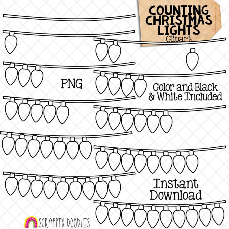 Counting Christmas Lights Clipart - Christmas Lights on String ...