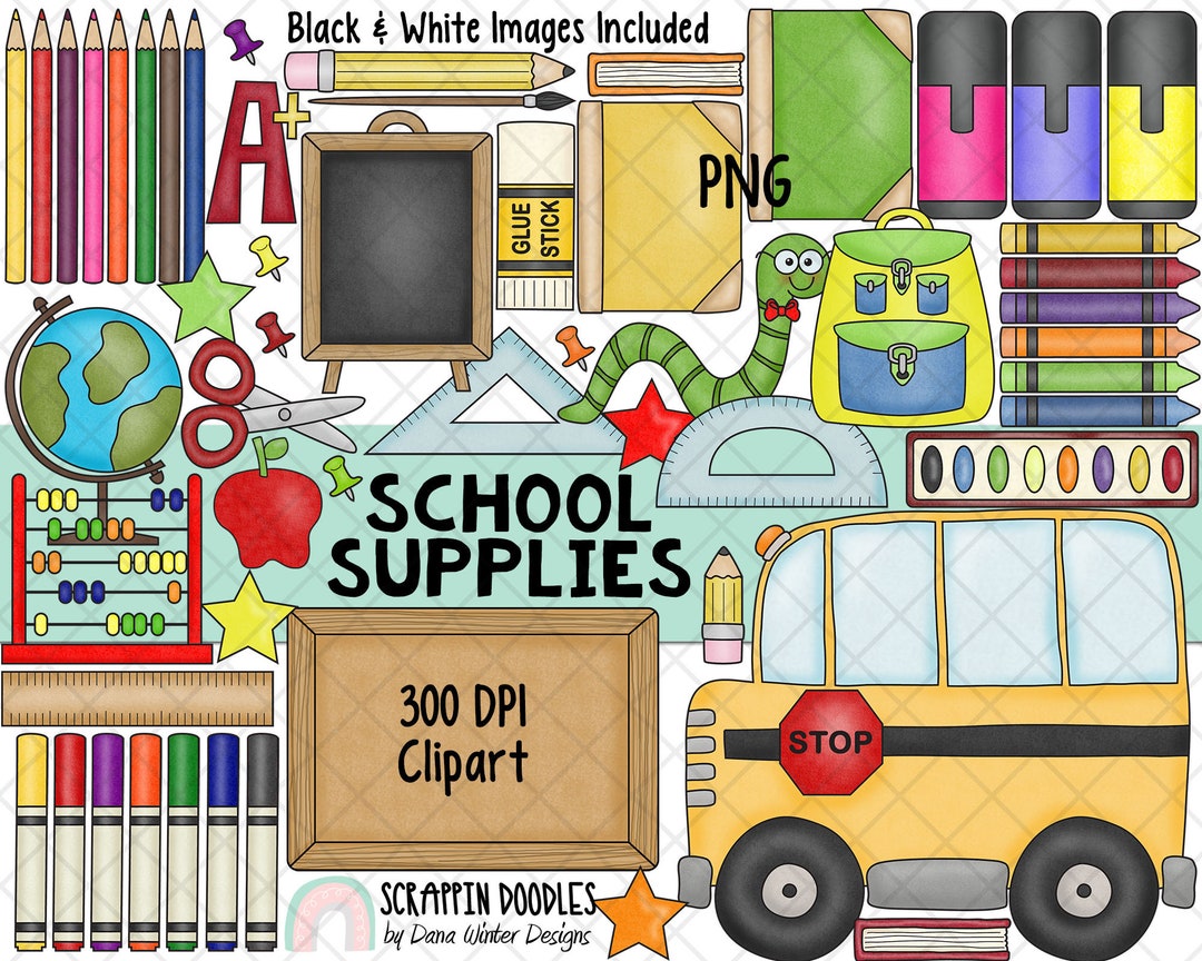 School Clipart - School Supplies - Back to School Clipart - Education ...