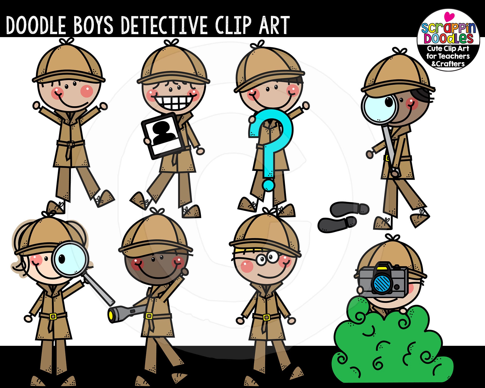 Cute Detective Clip Art