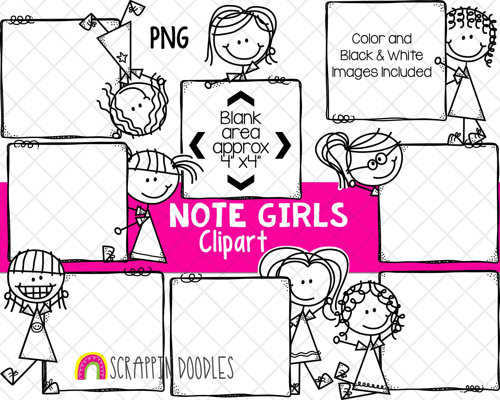 Notes Clipart Doodle Girls Notes Clipart Frames Clipart School Clipart ...
