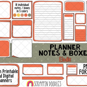Planner Notes & Boxes - Elodie - Planner Templates - Digital Planner ...