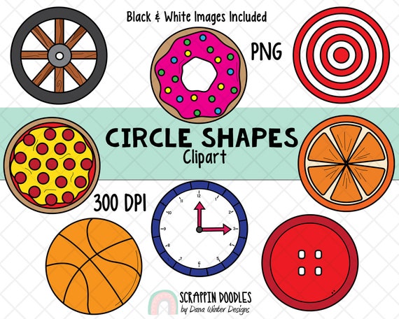 Shapes Clip Art Real Life Circle Shape Clipart Geometric | Etsy