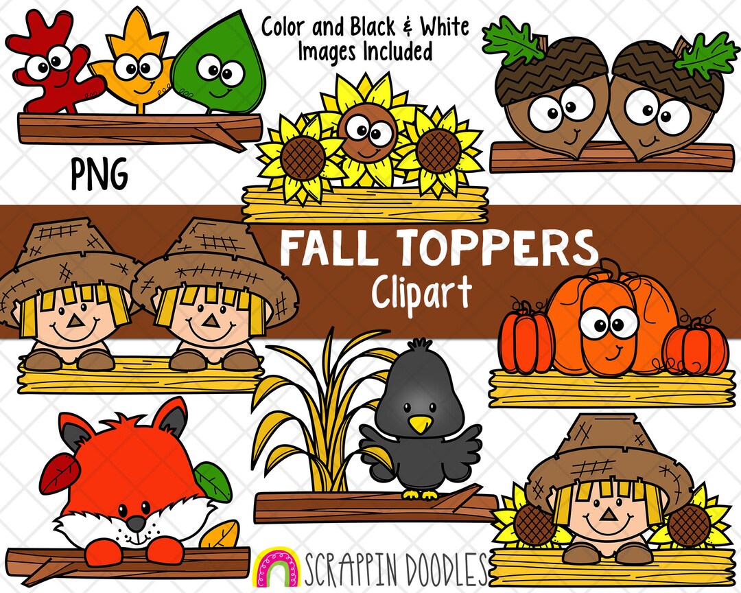 Fall Toppers Clipart - Autumn Page Topper - Acorn Page Topper ...