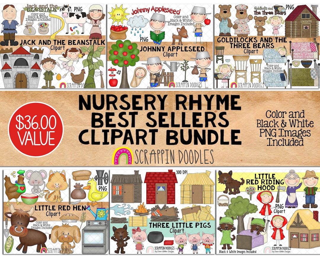 Nursery Rhyme Best Sellers Clipart Bundle - Children's Stories ...