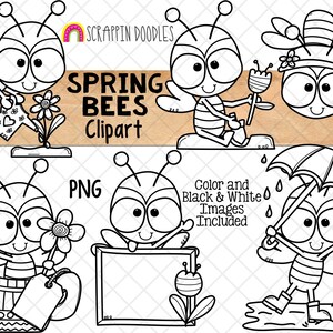 Spring Bees Clipart - Bumble Bee - Garden Insects - Bee in Teacup ...