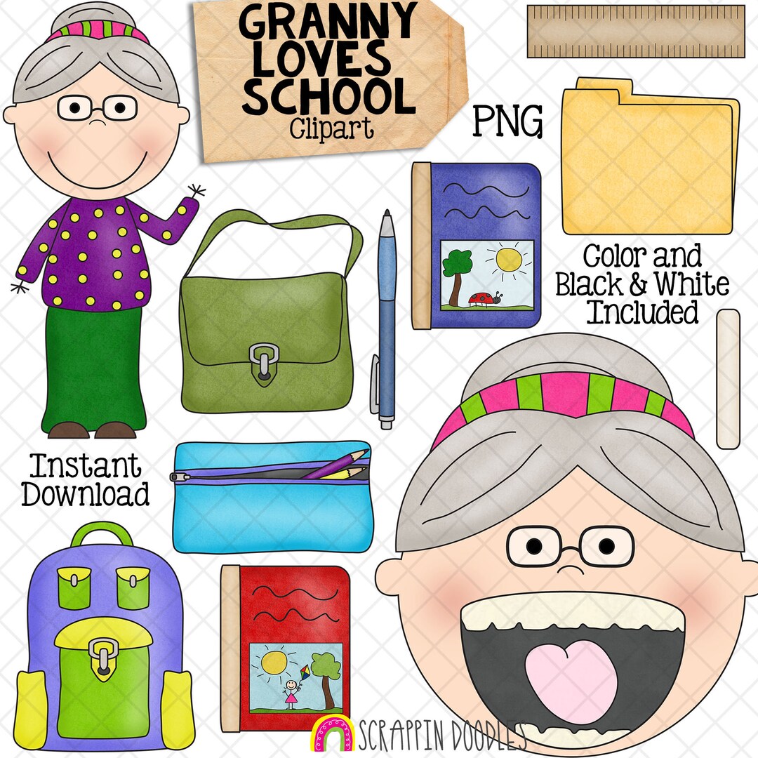 Old Lady Swallowed a Book Clip Art - Granny Loves School Graphics ...