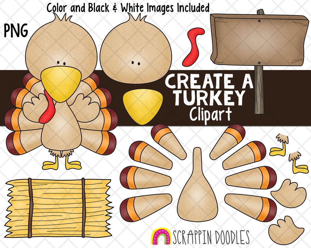 Create a Turkey Clipart Turkey Clipart Turkey Pieces Pin - Etsy