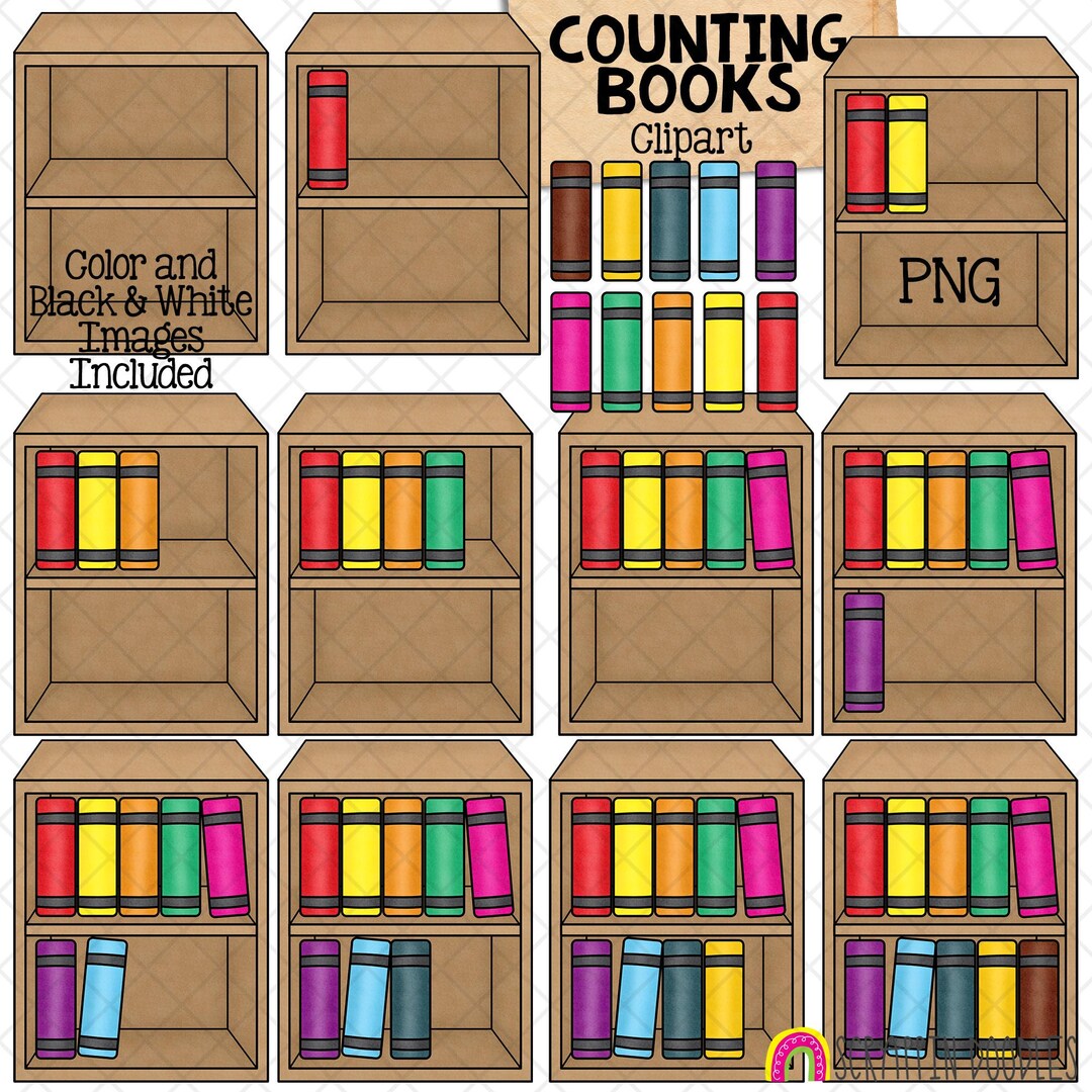 Counting Books Clipart - School Counting - Books in Bookshelf ...