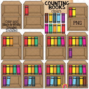 Counting Books Clipart - School Counting - Books in Bookshelf ...