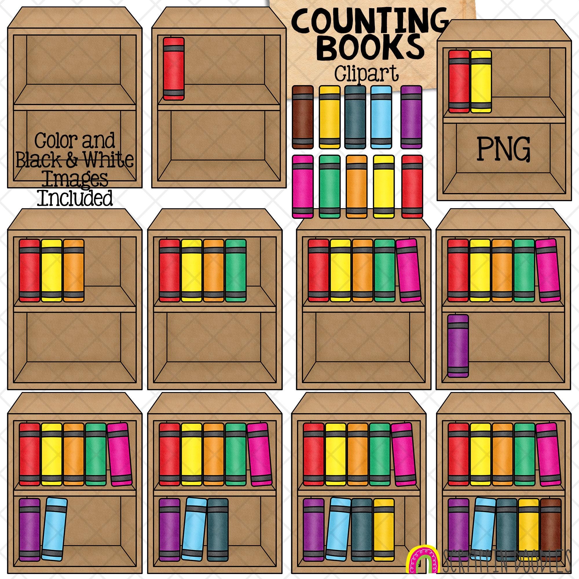 Counting Books Clipart - School Counting - Books in Bookshelf ...