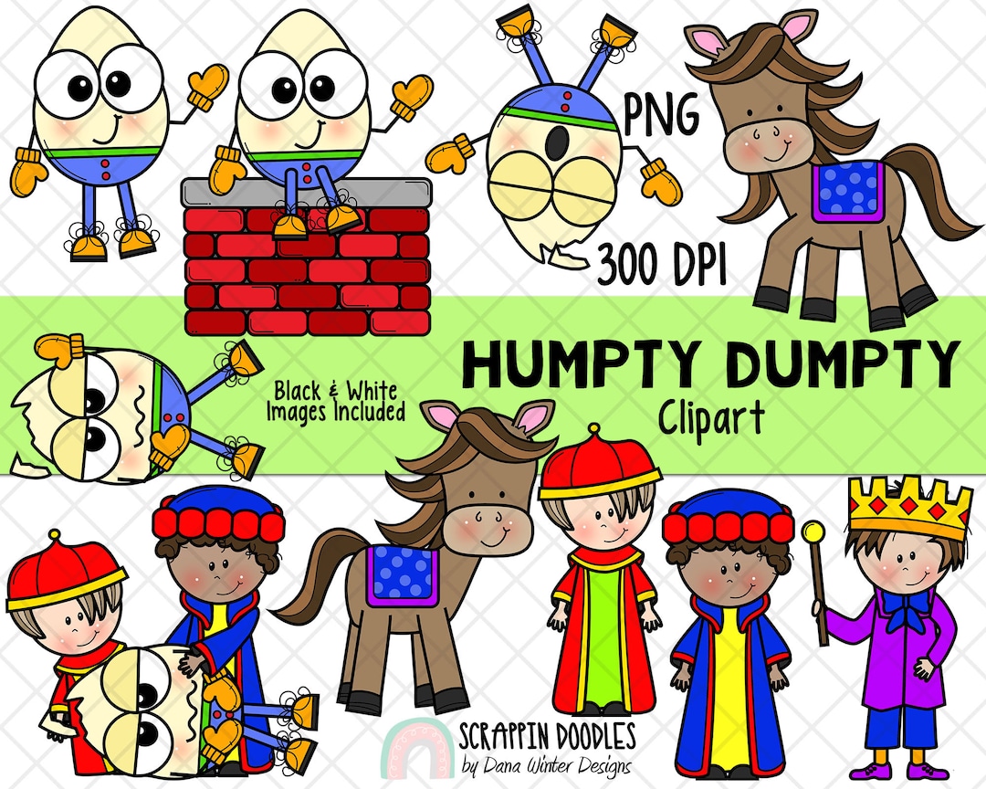 Humpty Dumpty Clip Art - Nursery Rhyme Clipart - Kids Story Clipart ...