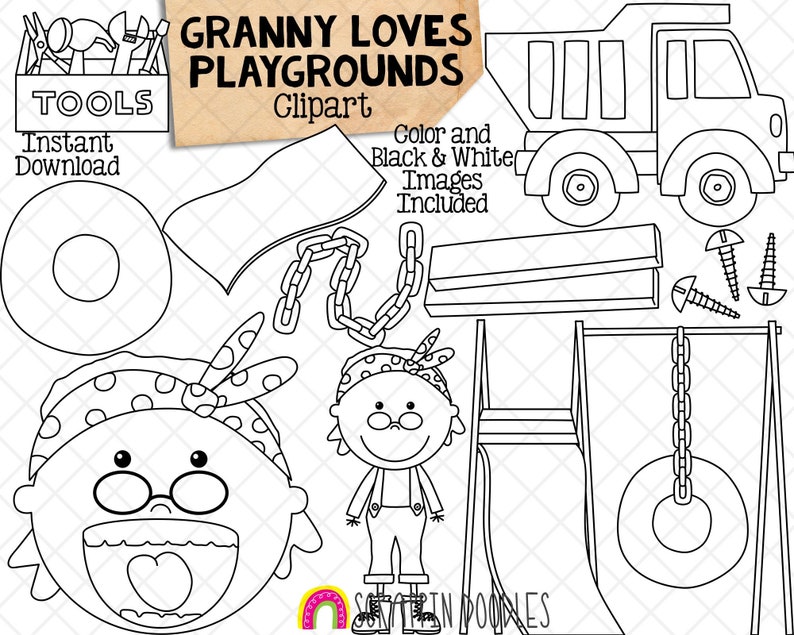 Old Lady Swallowed a Truck Clip Art Hand Drawn PNG Granny - Etsy