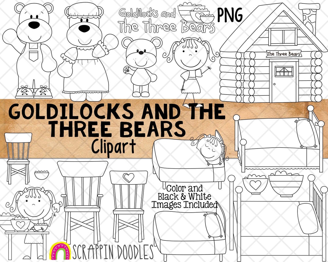 Goldilocks and the Three Bears Clipart Nursery Rhyme Fairy Tale ...