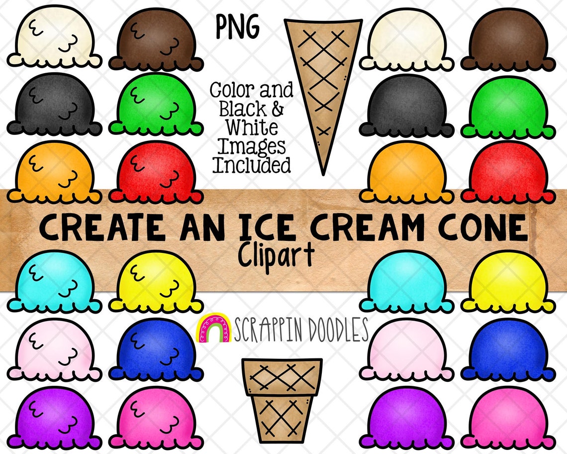 Create an Ice Cream Cone Clipart Icecream Clipart Ice Cream Scoop ...
