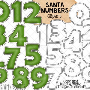 Santa Claus Holding Numbers Clip Art - Commercial Use PNG - Sublimation ...