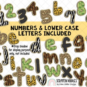 Jungle Alphabet Clipart - Safari Clip Art - Digital Letters - Jungle ...