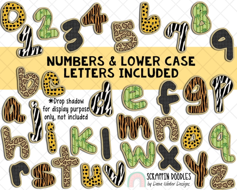 Jungle Alphabet Clipart Safari Clip Art Digital Letters | Etsy Canada