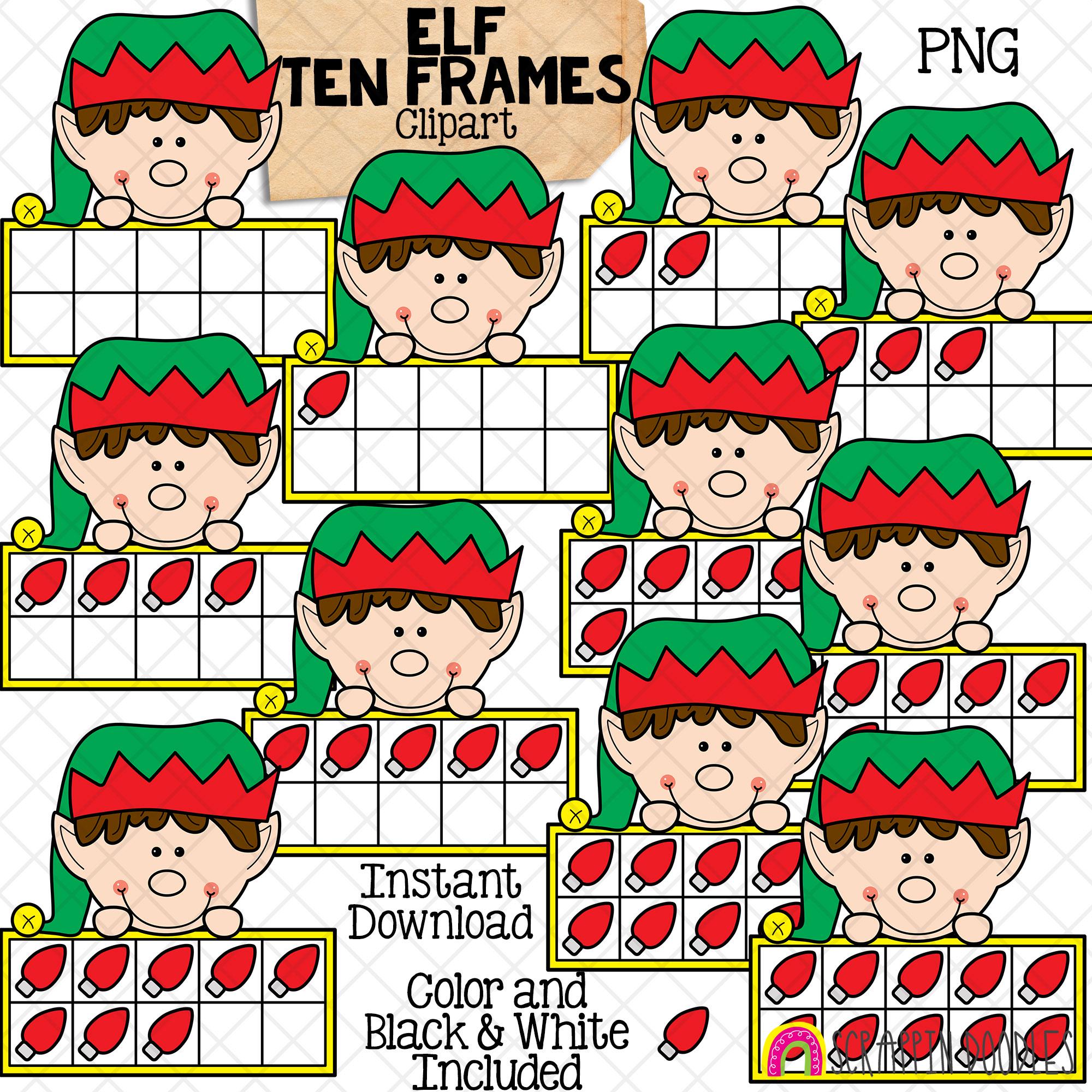 Christmas Ten Frames Clipart Bundle - Santa - Gingerbread - Elf ...