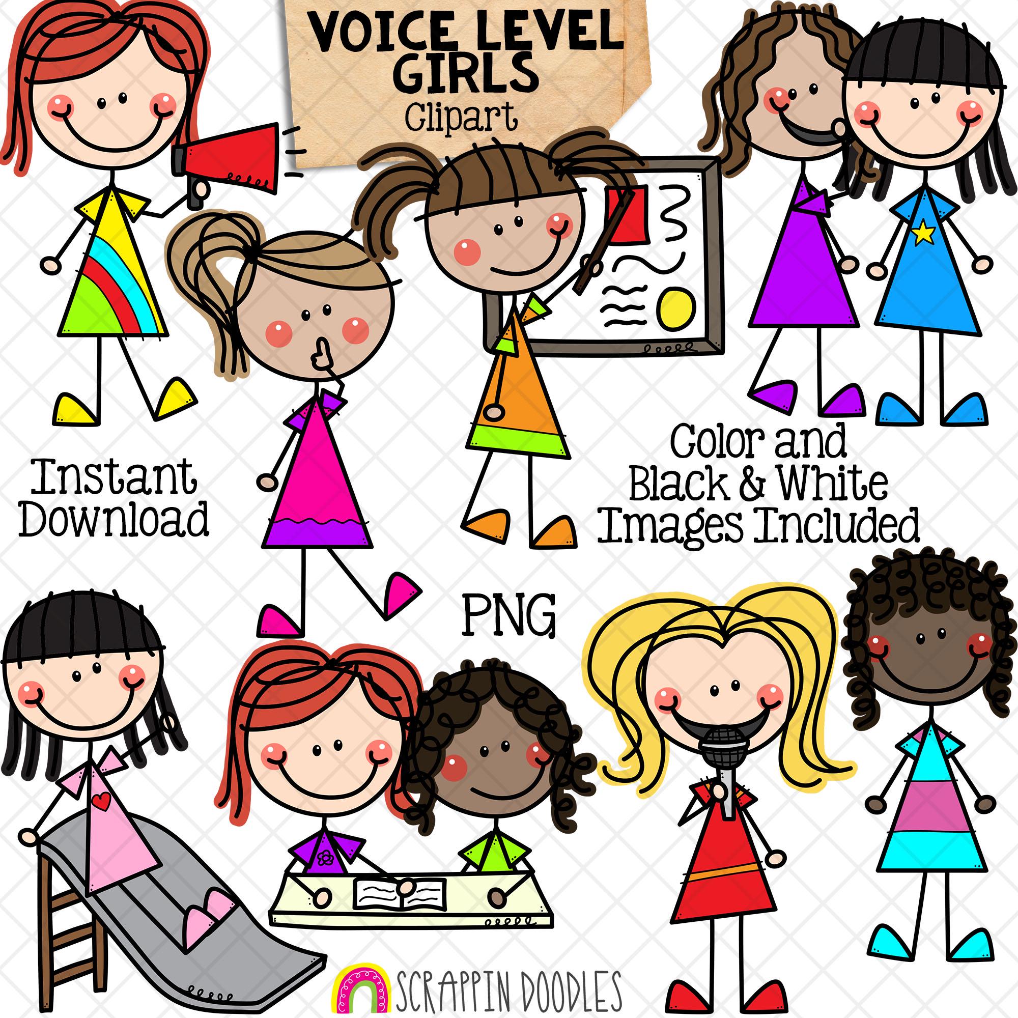 Voice Levels Clip Art Doodle Kids Girls Stick Figure Graphics Voice ...