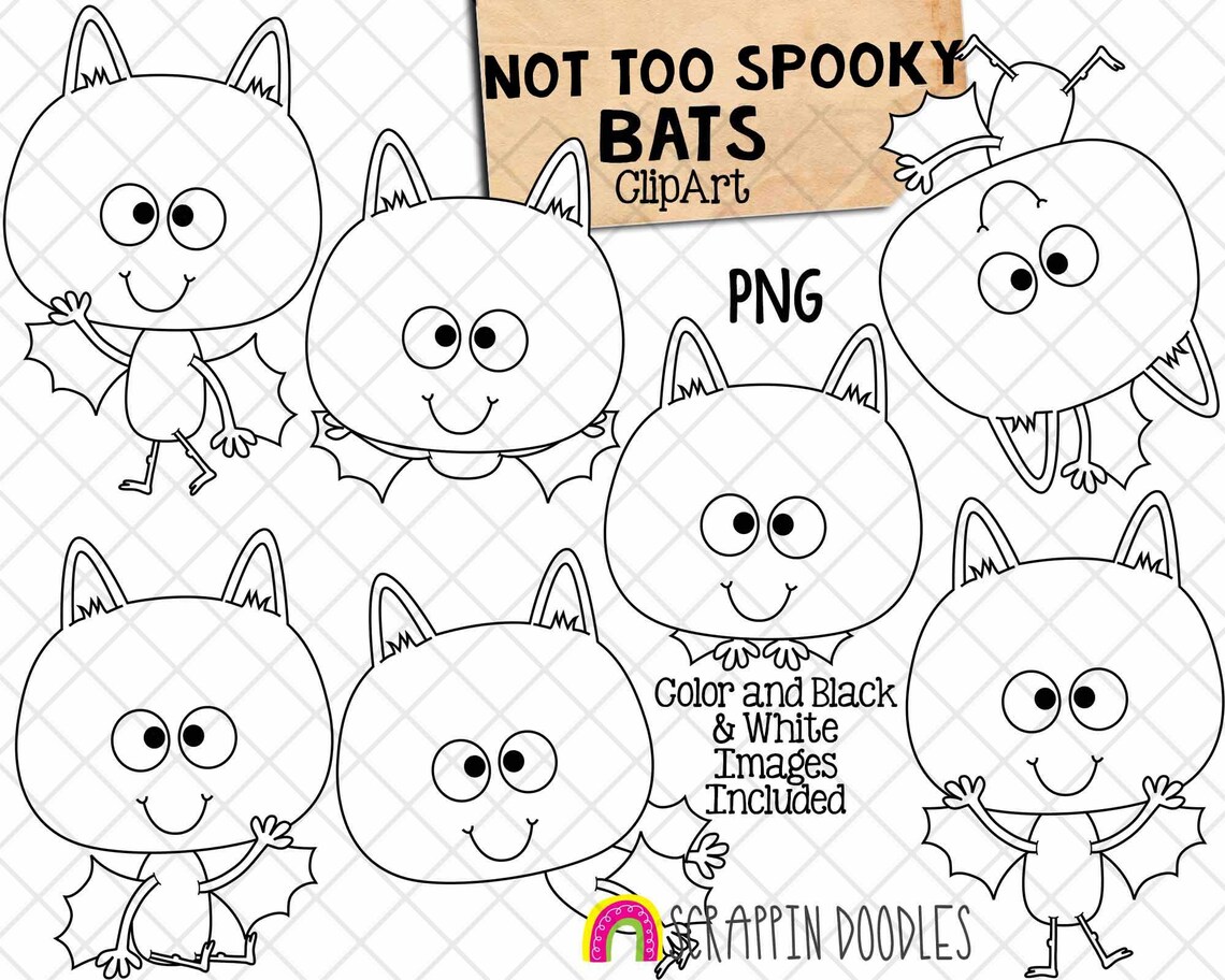 Bat Clipart - Cute Bats Clipart - Vampire Bats - Flying Bats - Bat ...