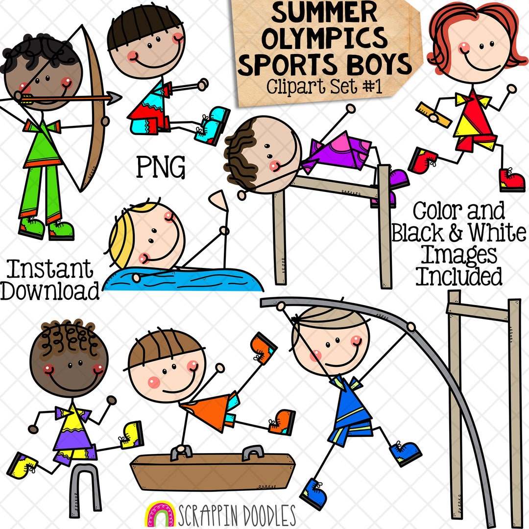 Summer Olympics Sports Boys Clipart 1 - Archery - Gymnastics - Artistic ...