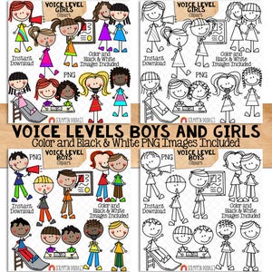 Doodle Kids Clipart Bundle 6 Doodle Boy and Girl Bundle Communication ...