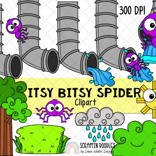 Spider Clipart - Etsy