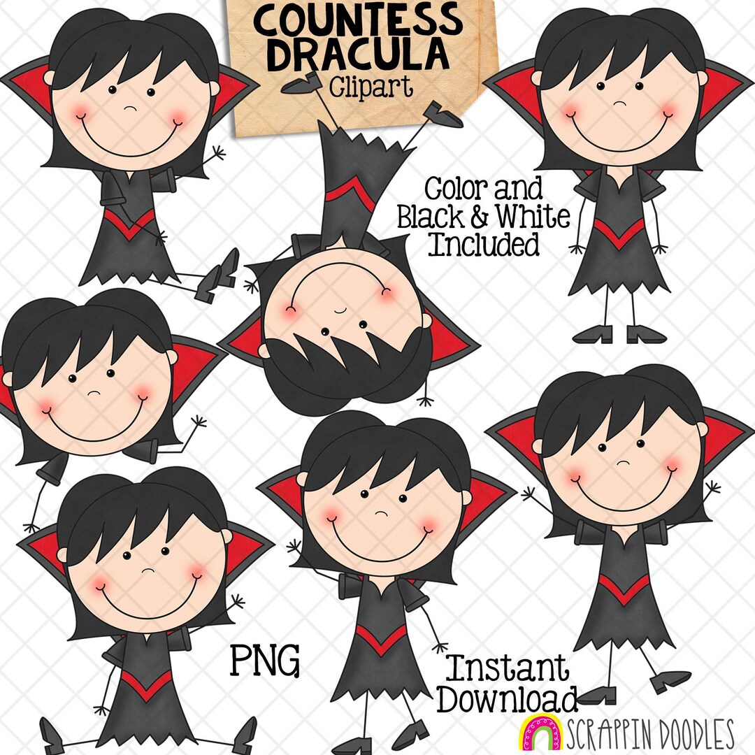 Countess Dracula Clipart - Female Vampire - Halloween Graphics ...
