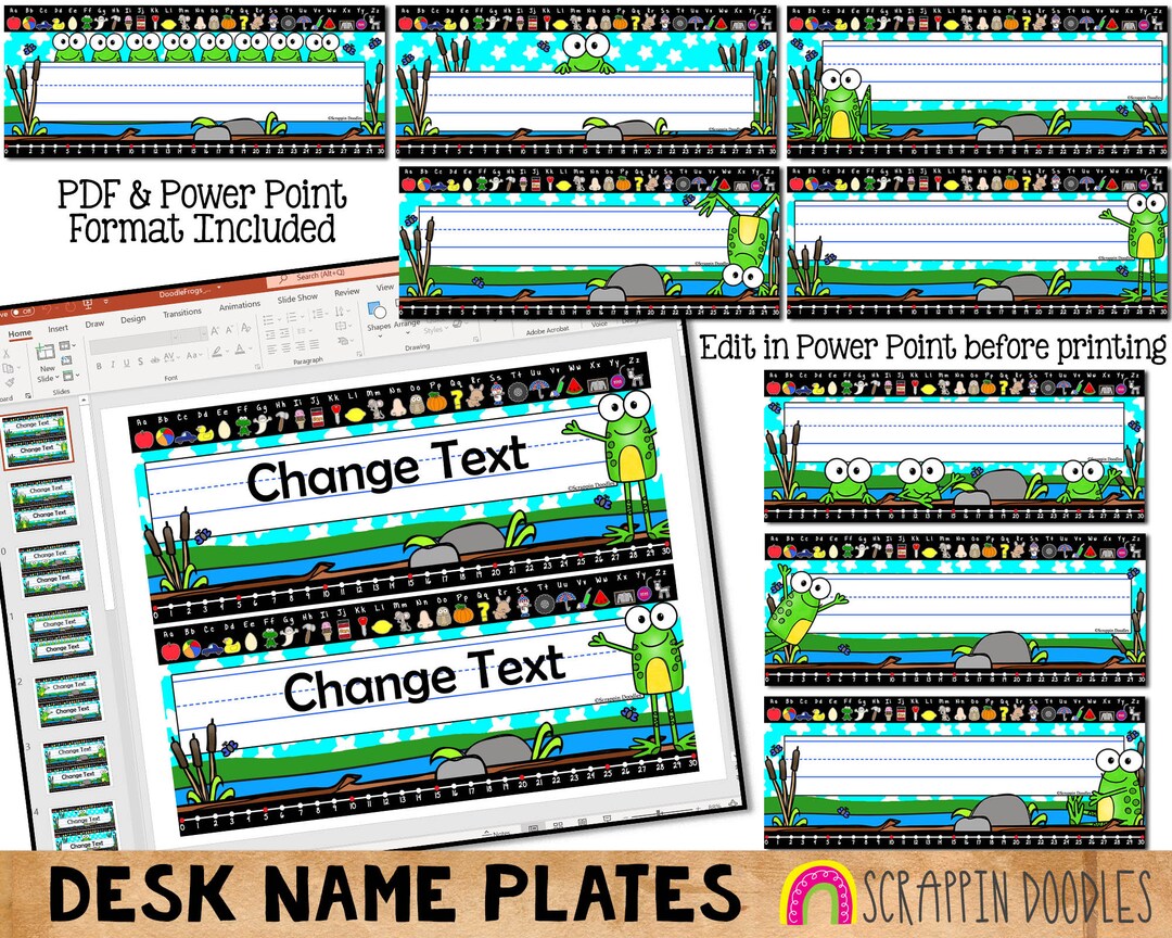 Frog Desktop Name Plates - Classroom Decor - Printable Student Desk ...