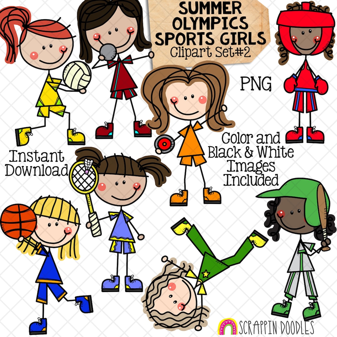 Summer Olympics Sports Girls Clipart Set 2 - Discus - Shot Put ...