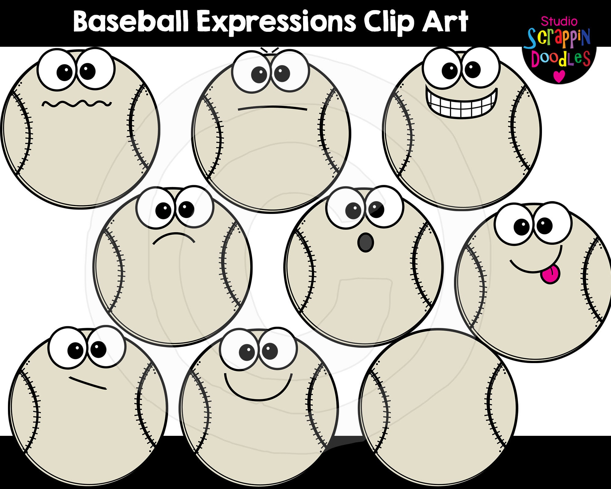 Sports Ball Expressions Clip Art Bundle Soccer Ball - Etsy