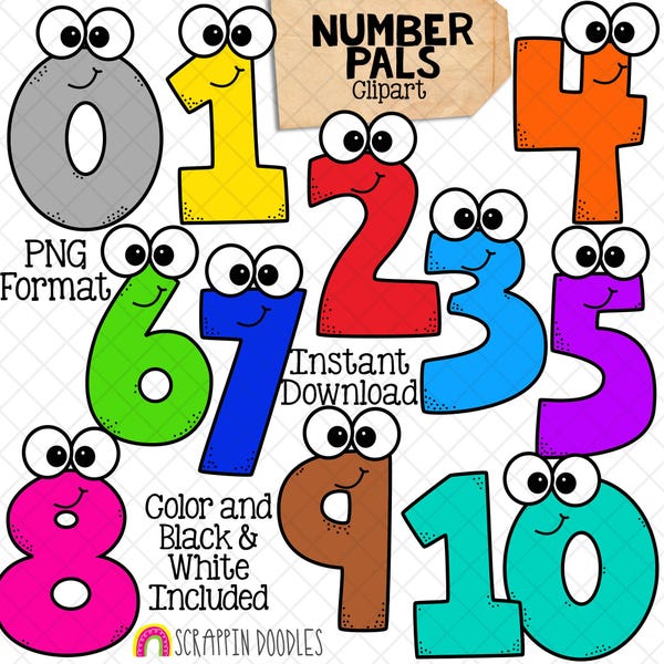 Numbers Clip Art - Etsy