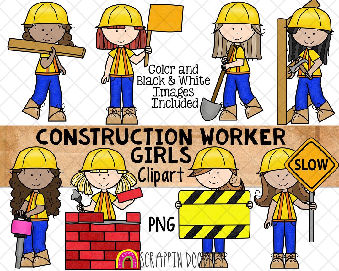 Construction Worker Clipart - Girls Doing Construction - Brick Layer ...