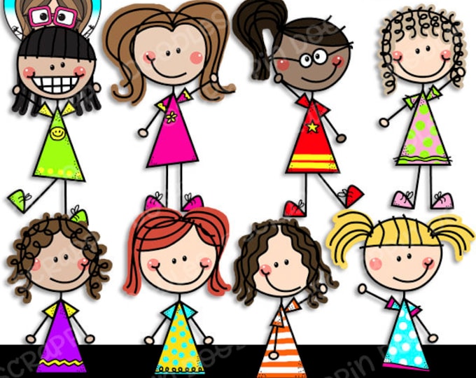 Household Chores Clipart - Doodle Girls Clip Art - Kids Doing Chores ...