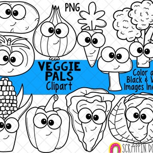 Vegetable Clipart - Garden Vegetables - Mushroom Clipart - Lettuce ...