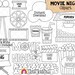 Movie Night Clip Art - Popcorn - Movie Theater - Directors Chair - Reel ...