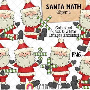 Santa Claus Math Signs Clipart - Christmas Candy Cane Math Signs ...